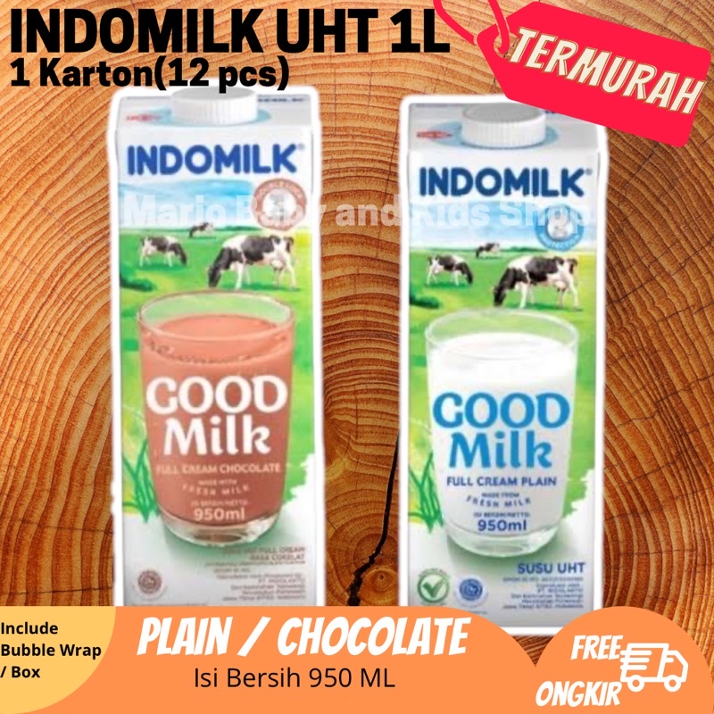 Jual TERMURAH Susu Indomilk UHT 1L , 950ml 1 Dus / 1 Karton OJOl Only | Shopee Indonesia