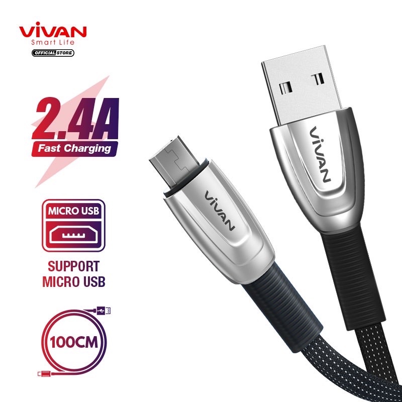 Jual Vivan Kabel Data BTK-MS Cable Data Micro USB 100CM Fast Charging 2 ...