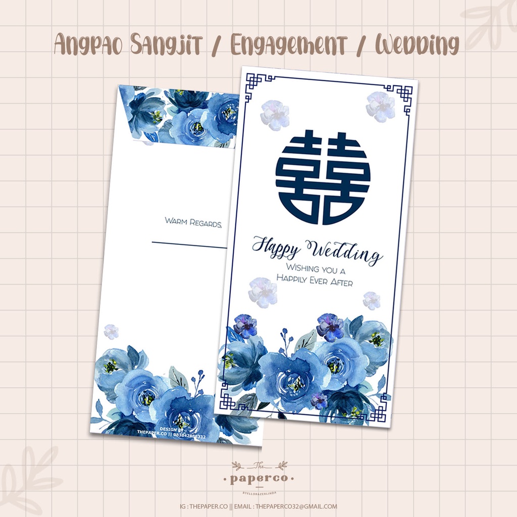 Jual Blue Angpao Sangjit Angpao Amplop Sangjit Engagement Angpao ...