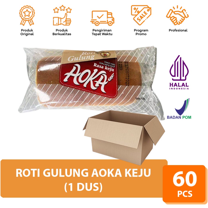 Jual AOKA Roti GULUNG Rasa KEJU 1 DUS | Shopee Indonesia