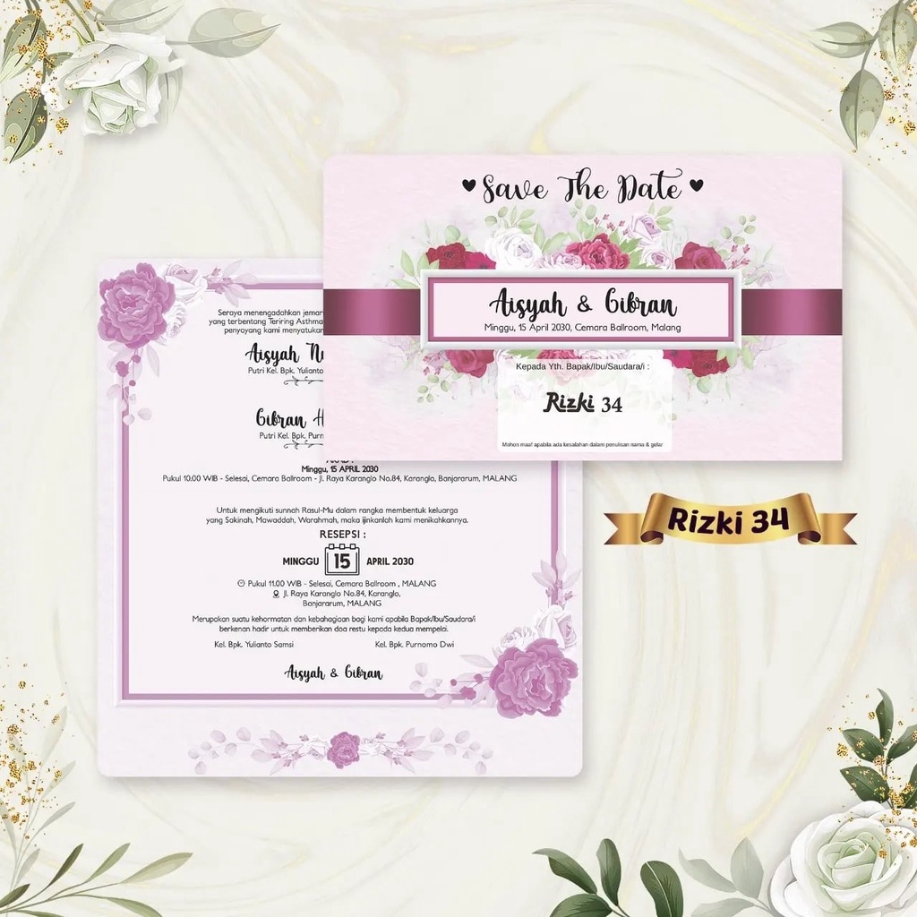 Jual UNDANGAN PERNIKAHAN PINK SWEET - UNDANGAN PERNIKAHAN MURAH ELEGAN ...