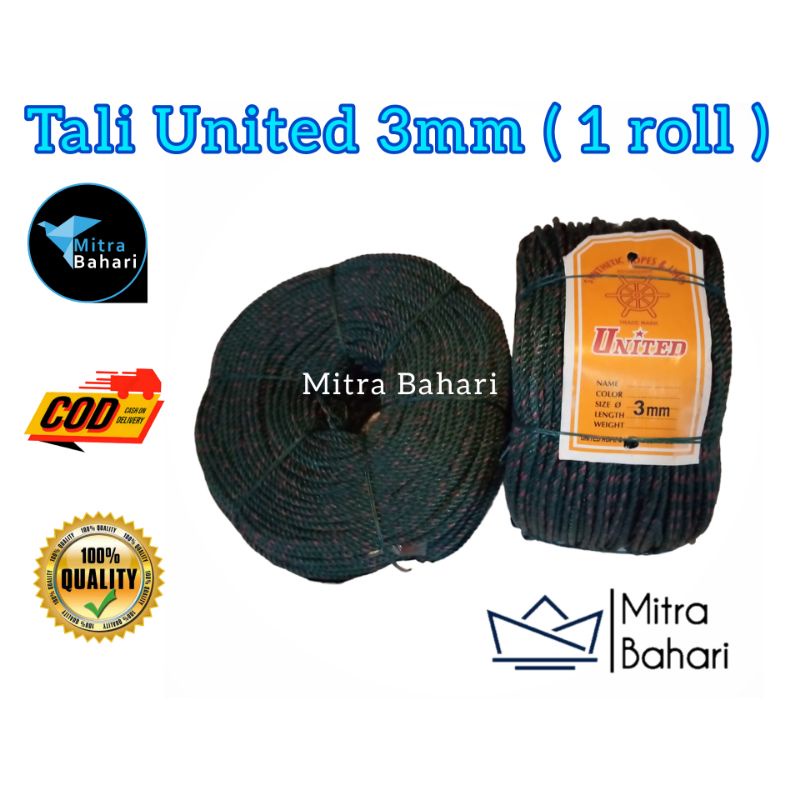 Jual TALI 3MM UNITED | TAMBANG UNITED 3MM | TAMPAR 3MM | TALI KECIL | TAMBANG COD | TALI COD ...