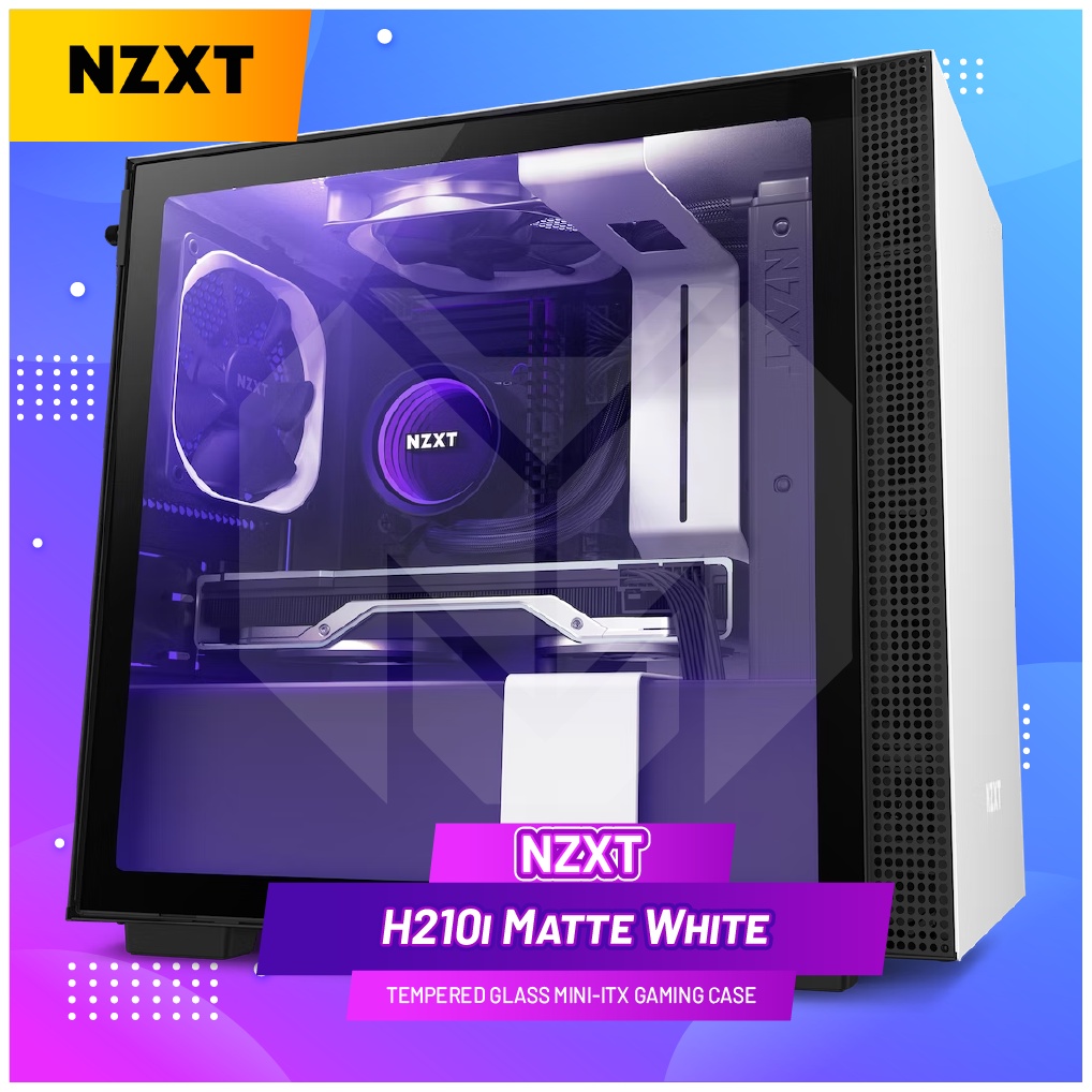 Jual NZXT H210i Matte White Tempered Glass Mini-ITX Gaming Case ...