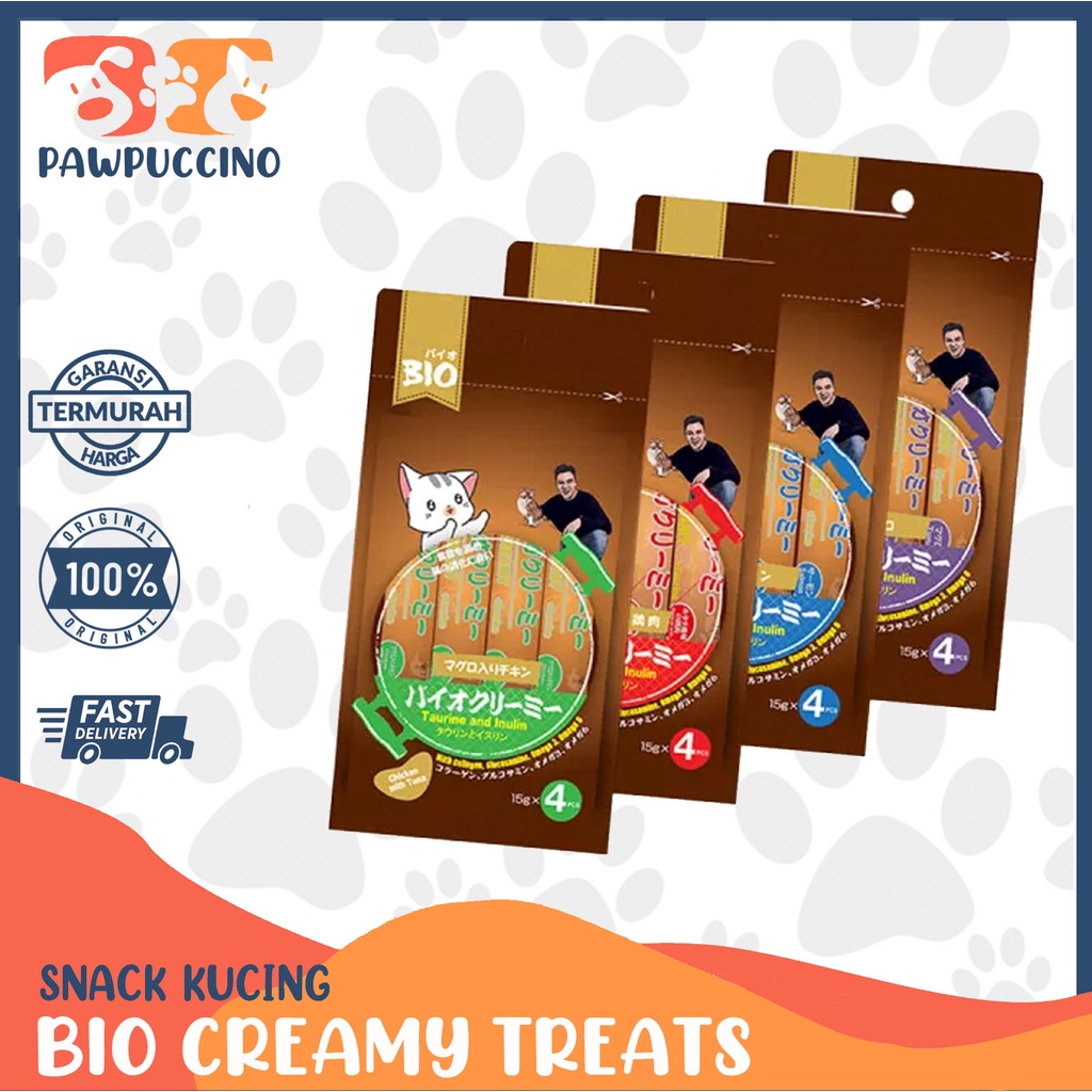 Jual Bio Creamy Treats Snack Kucing Makanan Basah | Shopee Indonesia