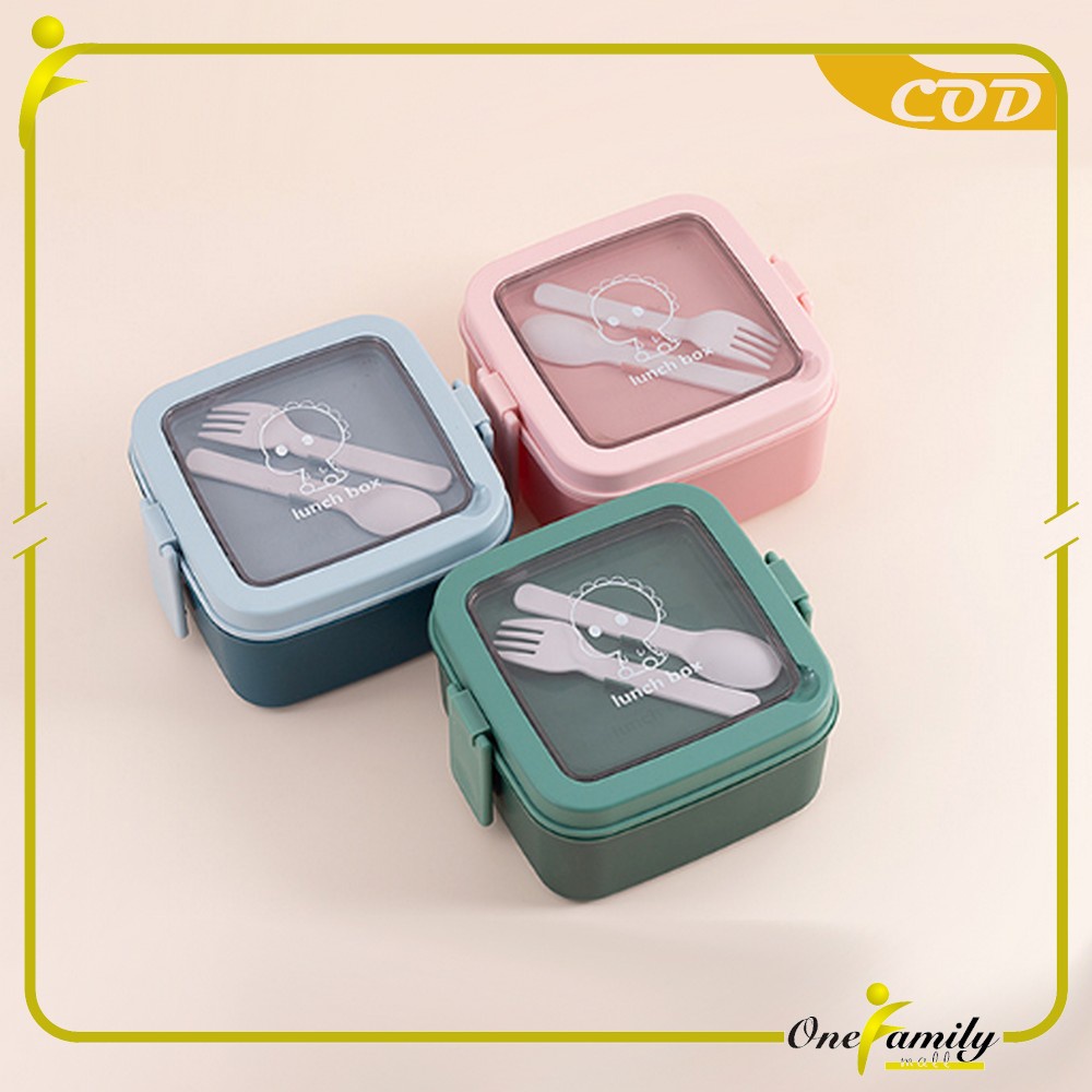 Jual ONE-C695 Lunch Box Set Tempat Makan 2 Susun Stackable BPA FREE / Kotak Bento Tingkat Dengan ...
