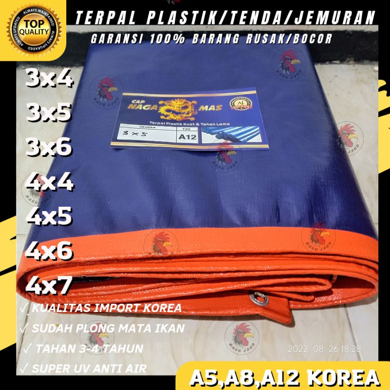 Jual BIG SALE!!!! TERPAL TARPAL TENDA PLASTIK A12 UKURAN 3x4 3x5 4x4 ...