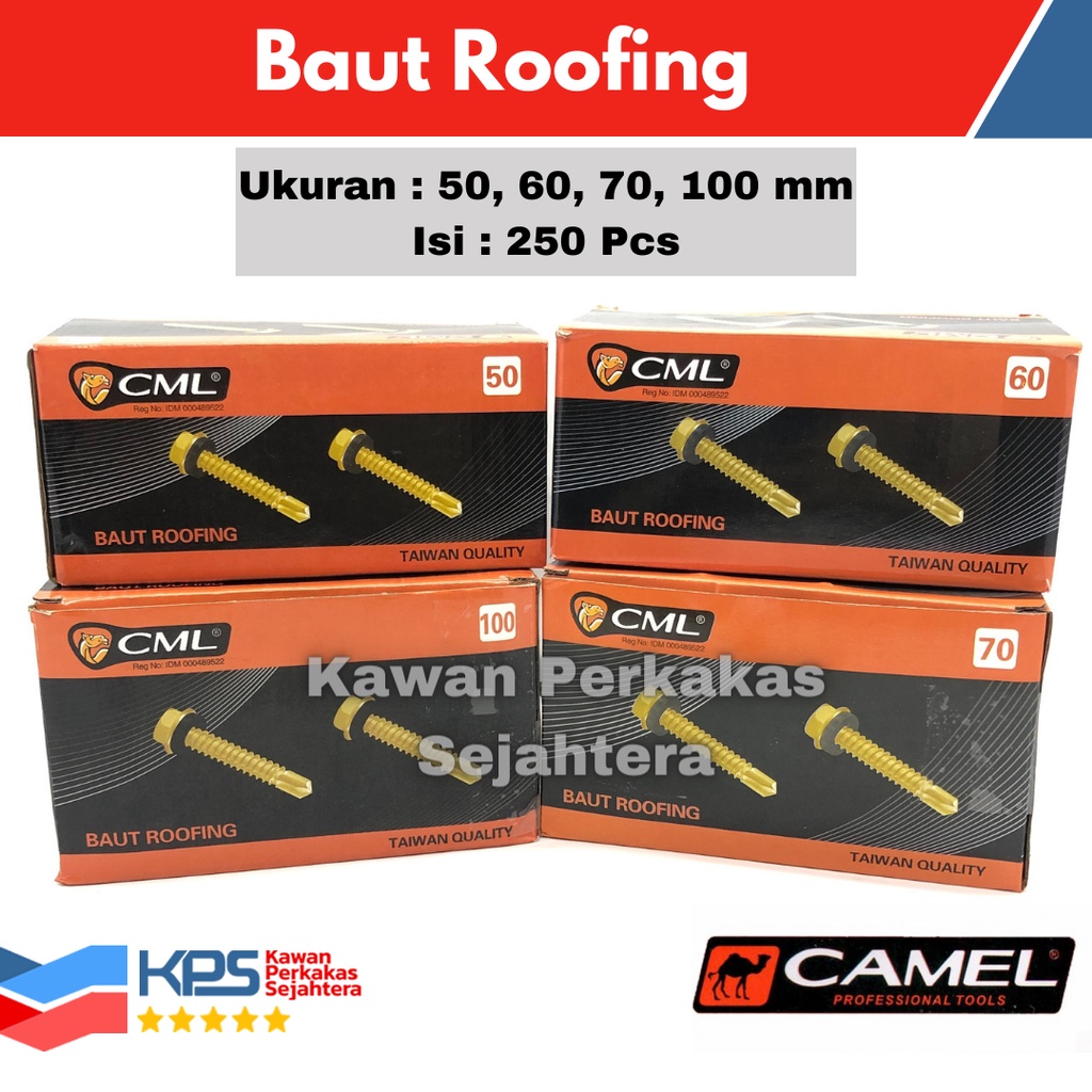 Jual CAMEL Baut Roofing 50 - 60 - 70 - 100 (250 pcs) | Skrup Rofing ...