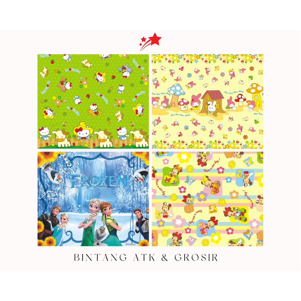 Jual Kertas kado BINTANG karakter GIRL A / kertas kado motif Cewek ...