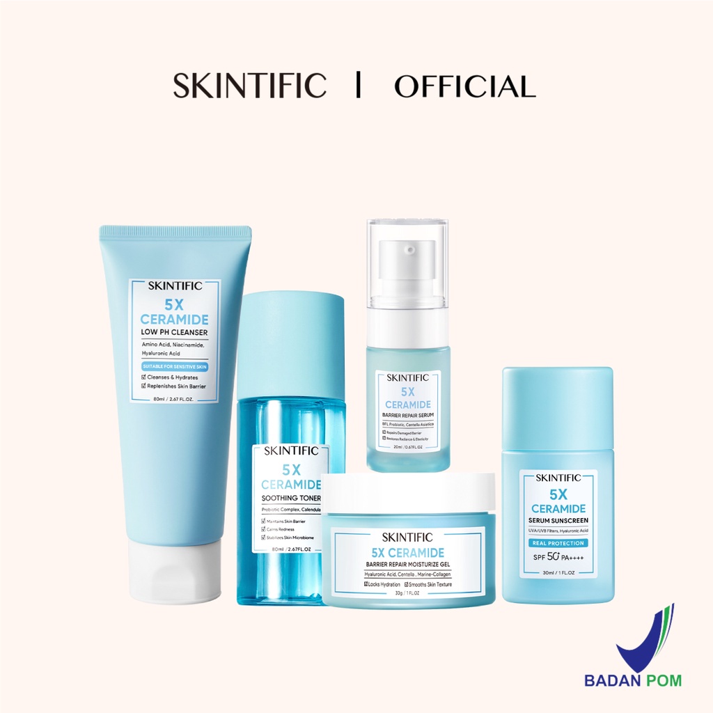 Jual SKINTIFIC 5X Ceramide Skincare Paket Moisturizer | Cleanser ...