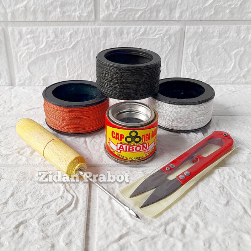 Jual Perlengkapan Sol Sepatu dan Sandal / Jarum Sol Lem Aibon Gunting ...