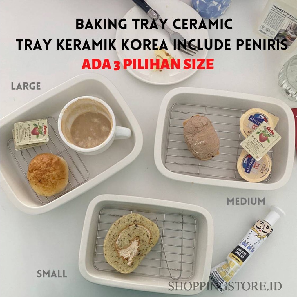 Jual Ceramic Baking Tray Korean Style / Tray Keramik style Korea ...