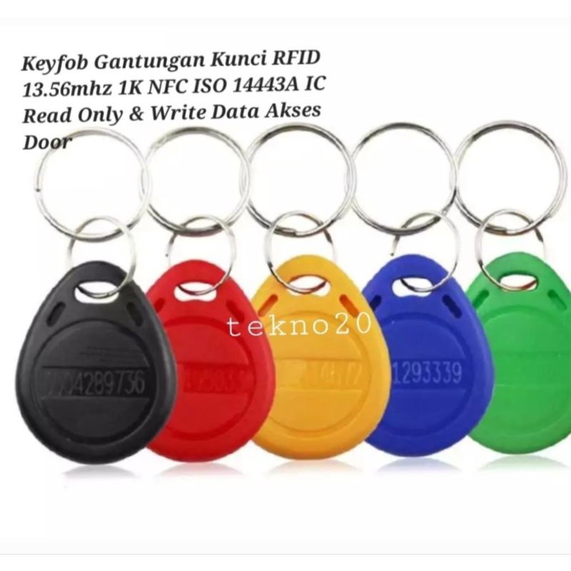 Jual 13.56 mhz IC NFC ISO14443A Key fobs Gantungan Kunci buat Akses Kontrol Keychain RFID 13 ...
