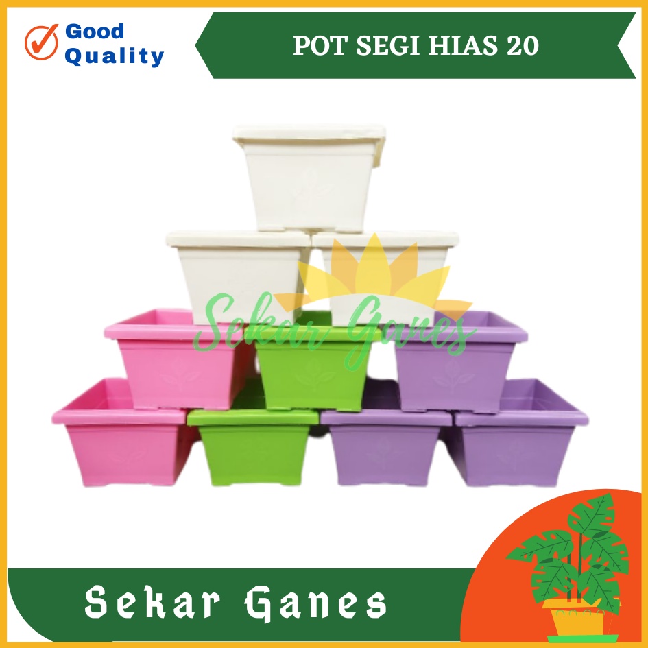 Jual Pot Kotak Segi Hias Putih Pastel Sp 20 | Vas Bunga Pot Persegi 4 ...