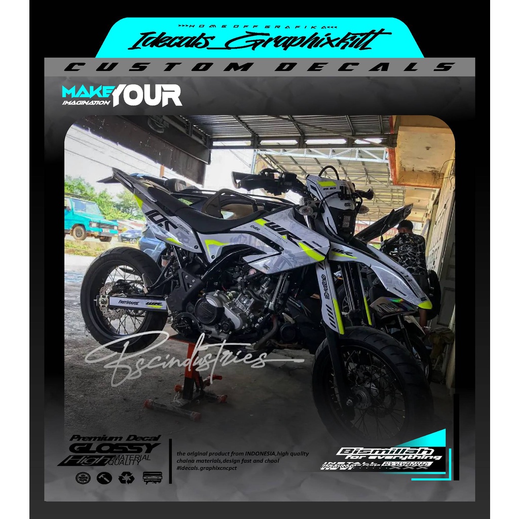 Jual 00385 sticker decals fullbody yamaha wr155 tema garis sponsor ...