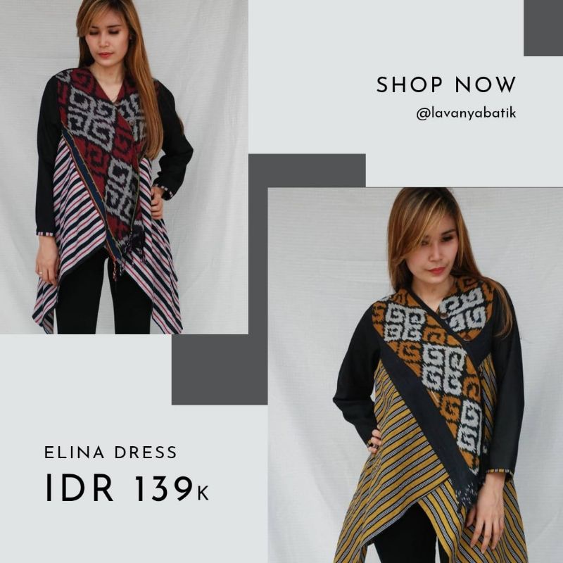 Jual Dress Mini / Dress Batik / Atasan / Baju Batik Lurik Lavanya ...
