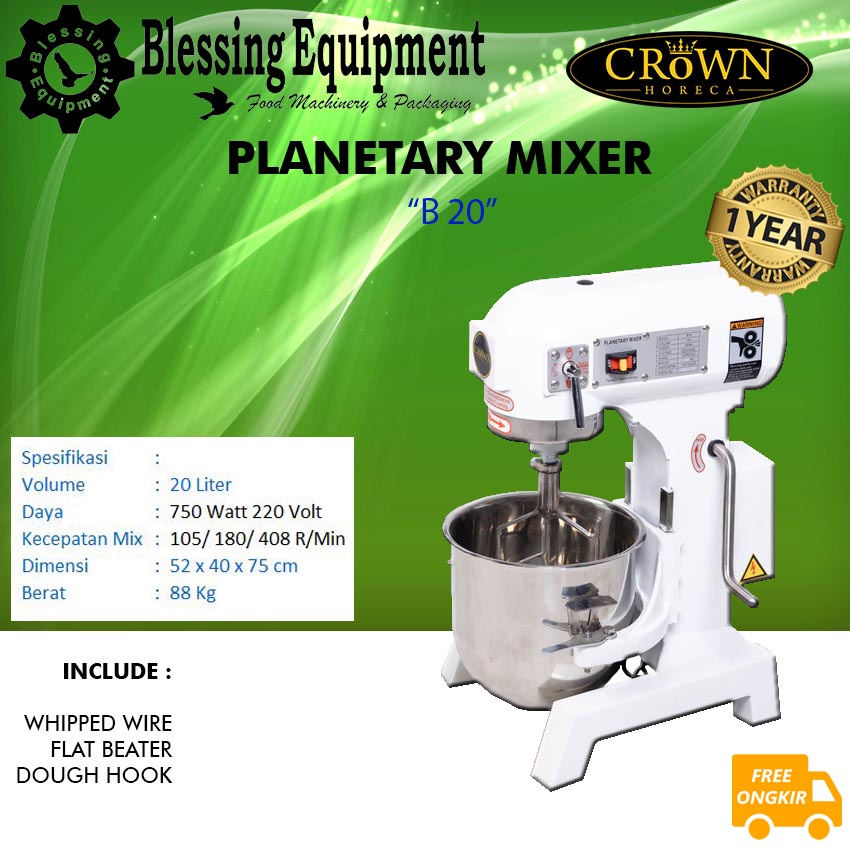 Jual B-20 Mixer Planetary kue atau roti B20 / B 20 / 20 Liter CROWN ...