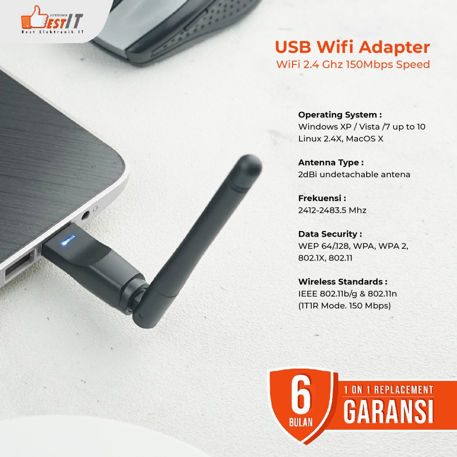 Jual USB WiFi Dongle 2.4 GHz Adapter 150Mbps Support Set Top Box M-Tech | Shopee Indonesia