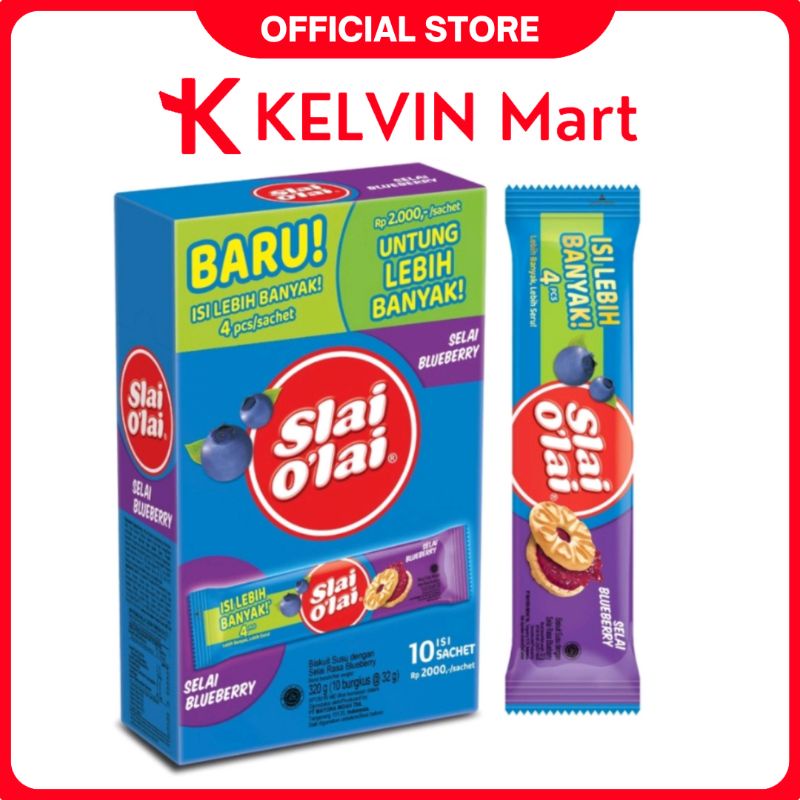 Jual Slai Olai Blueberry Pck 24g x 10 pcs | Roma Biskuit | Kelvin Mart ...