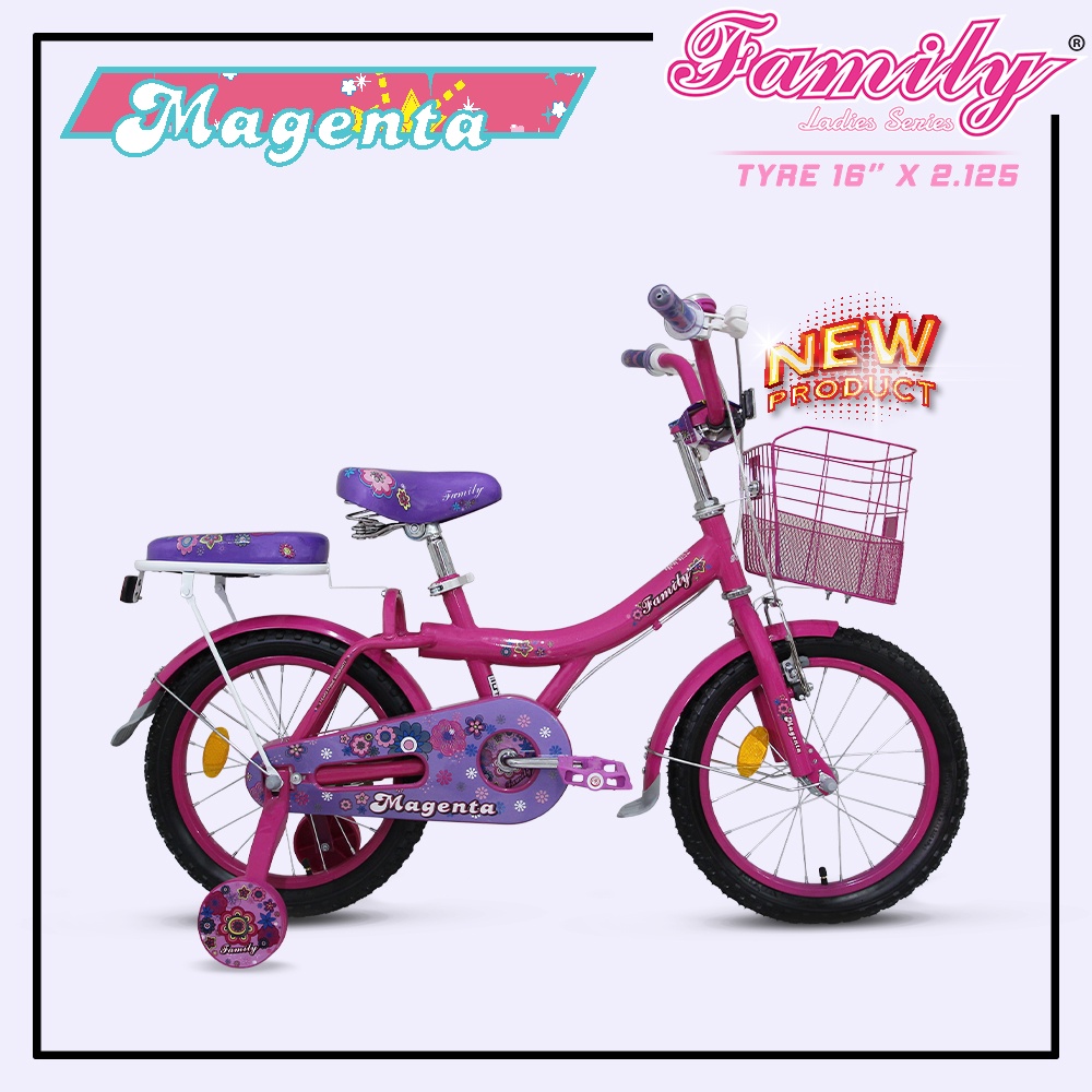Jual Sepeda Roda Dua Family Mini Magenta 16 inch | Shopee Indonesia