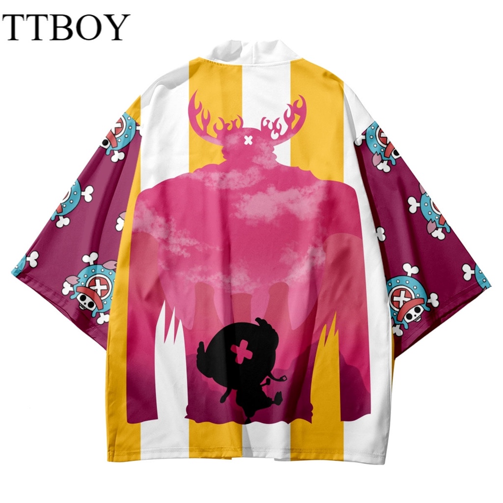 Jual COD New One Piece Luffy Cartoon Anime Japan Loose Outer Kimono Men ...