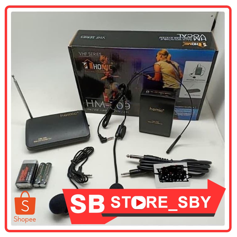 Jual HOMIC MIC WIRELESS HM-709 CLIP ON Dan Bando Mic Kancing MICROPHONE ...