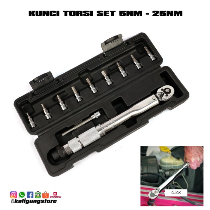 Jual Kunci Torsi Set 5 - 25nm Ratchet Torque Wrench Alat ukur Tekanan ...
