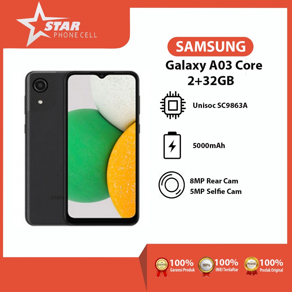 Jual Samsung Galaxy A03 Core 2/32GB Garansi Resmi 1 Tahun | Shopee ...