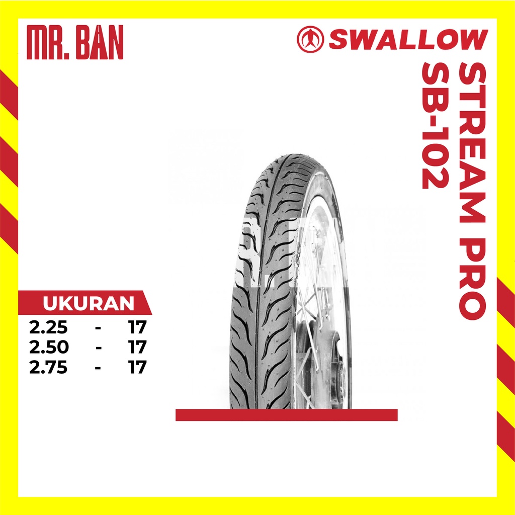 Jual BAN LUAR MOTOR BEBEK RING 17 SWALLOW STREAM PRO SB-102 TUBETYPE 225 250 275 TT DEPAN ...