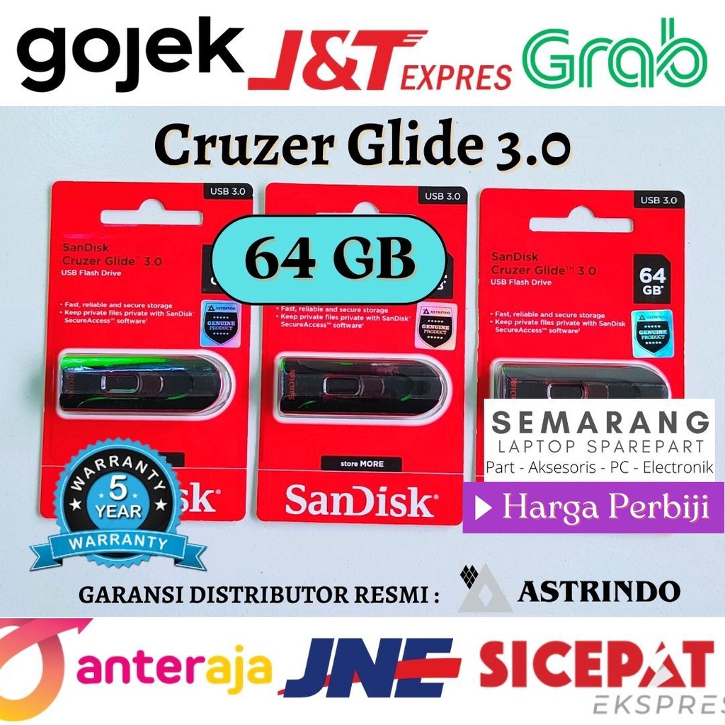 Jual SANDISK Cruzer Glide 64GB Original Usb 3.0 FlashDisk Flash Disk ...