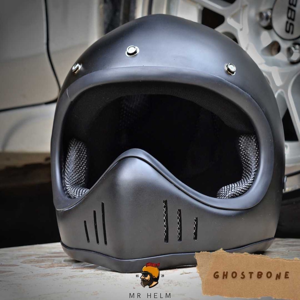 Jual HELM CUSTOM RETRO GHOSTBONE / HELM RETRO / HELM CAKIL ( MR HELM ...