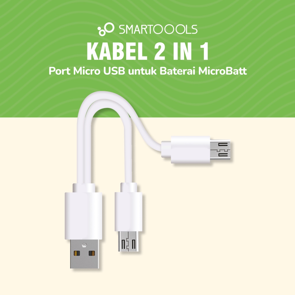 Jual Kabel Cas 2 in 1 Micro USB untuk Baterai Smartoools | Shopee Indonesia