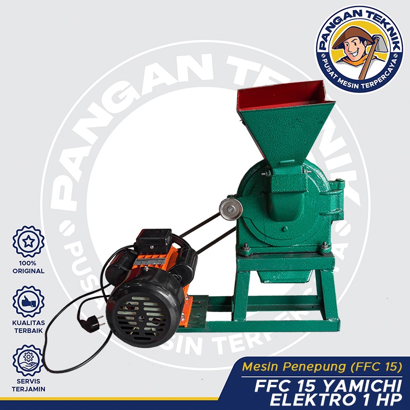 Jual Mesin Giling Tepung FFC 15 YAMICHI + Electromotor 1 Hp 0.75 Kw ...