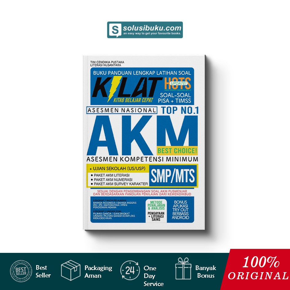 Jual Buku AKM SMP/MTS; Kilat Kitab Belajar Cepat + Ujian Sekolah (Efde ...