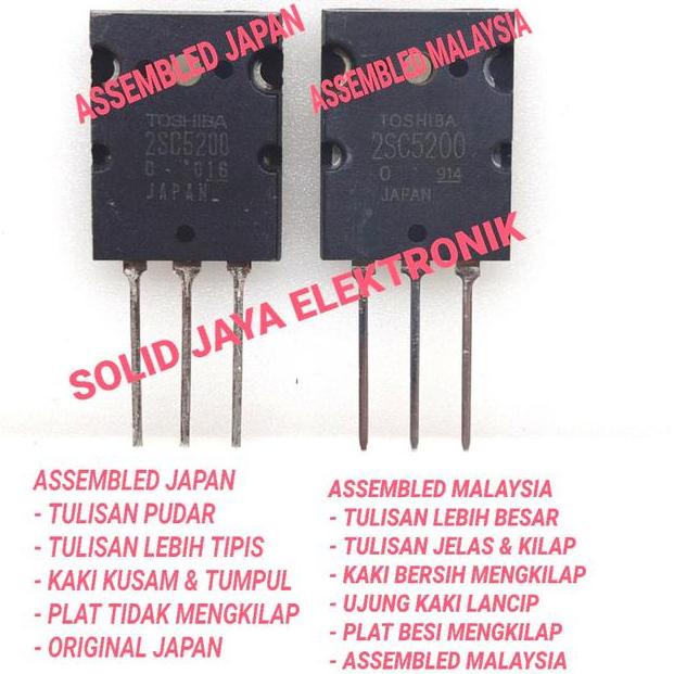 Jual Jangan ketinggalan--[BISA COD] TRANSISTOR TOSHIBA 2SC5200 - 2SA1943 ORIGINAL TR FINAL ...