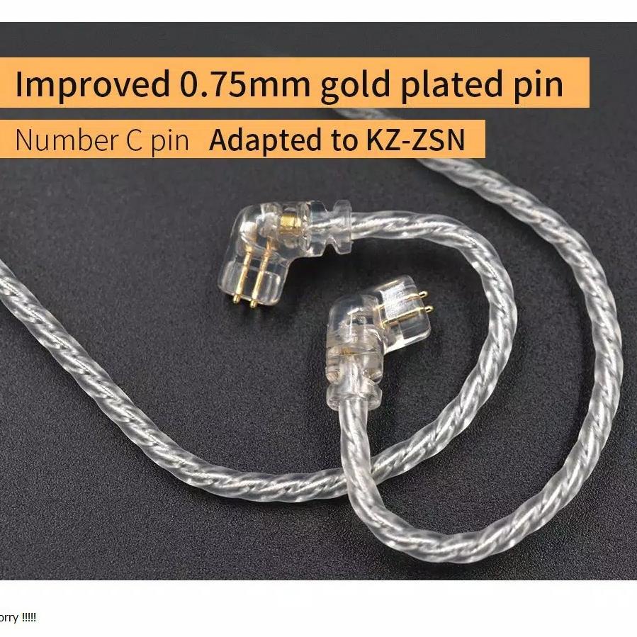 Jual Barang baru--Kabel KZ Silver Upgrade Cable with Mic for KZ EDX KZ ...