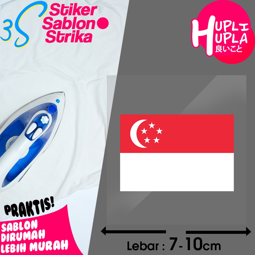 Jual Stiker Sablon Setrika Bendera Negara Singapore Sticker Emblem ...