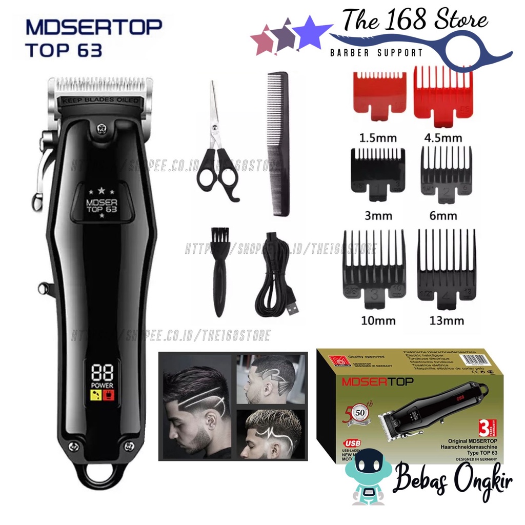 Jual Alat Cukur Rambut Kemei Professional Hair Clipper Kemei NEW ORIGINAL MDSERTOP TOP 63 Mesin ...