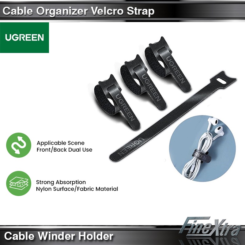 Jual UGREEN Velcro Cable Winder Organizer Fasterner Wire Tie 18CM 3 Pcs ...