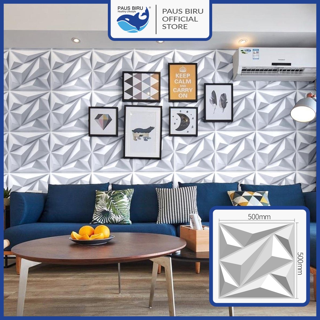Jual Paus Biru - Wall Panel 3D PVC Wallpanel Wallpaper Dinding 50x50cm ...