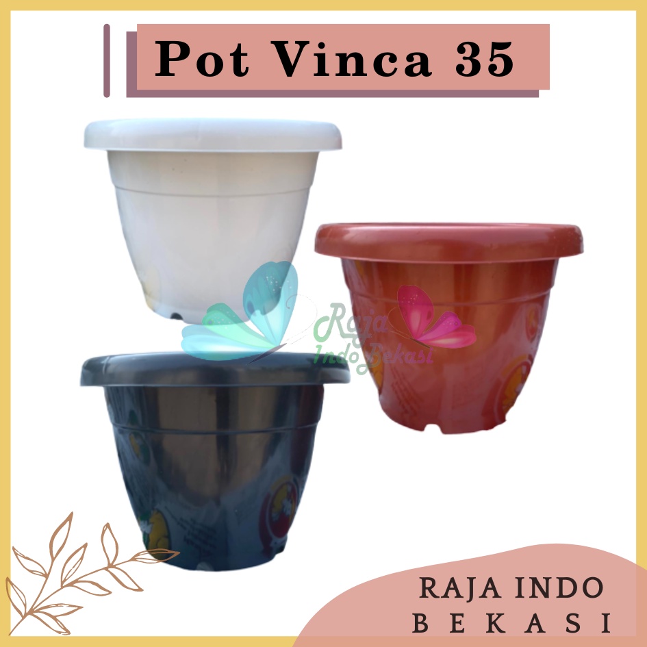 Jual Pot Gentong VINCA 35 Putih Hitam Coklat Pot Tanaman Plastik Bunga ...