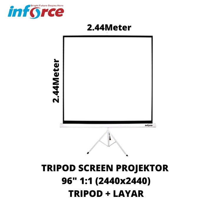 Jual SCREEN PROJECTOR INFORCE TRIPOD 96" LAYAR PROYEKTOR 96 INCI KAKI ...