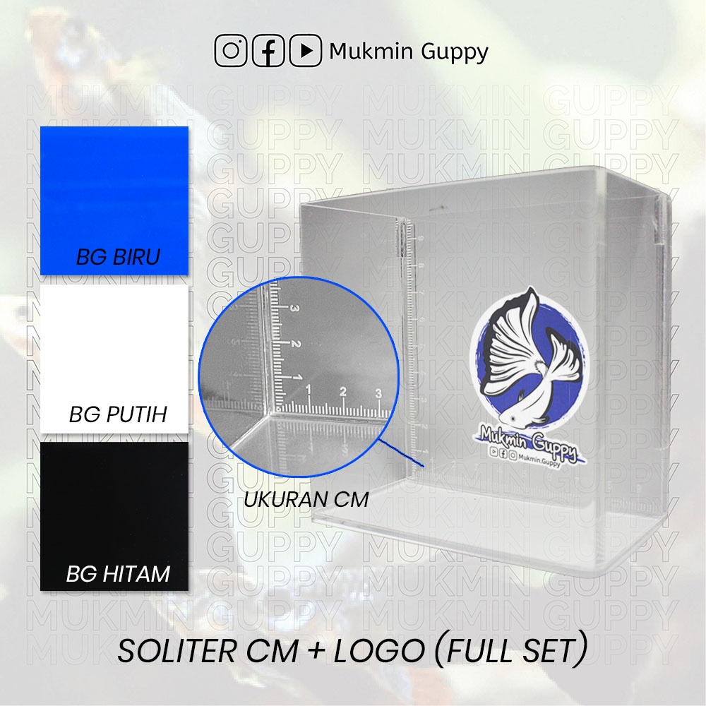 Jual Soliter Akrilik CM Penggaris + Logo (Full Set) - Guppy, Cupang ...