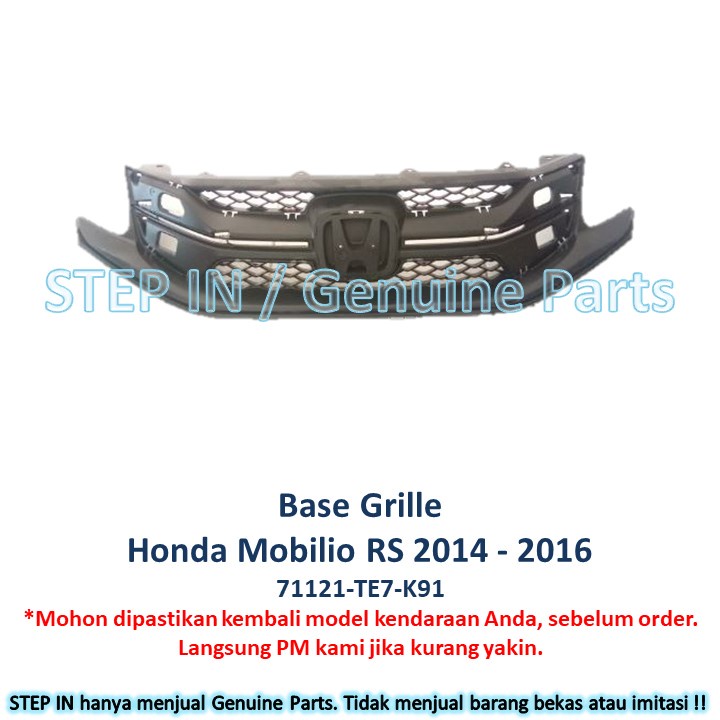 Jual Base Grill Bemper Atas Honda Mobilio RS 2014 2015 2016 dudukan ...