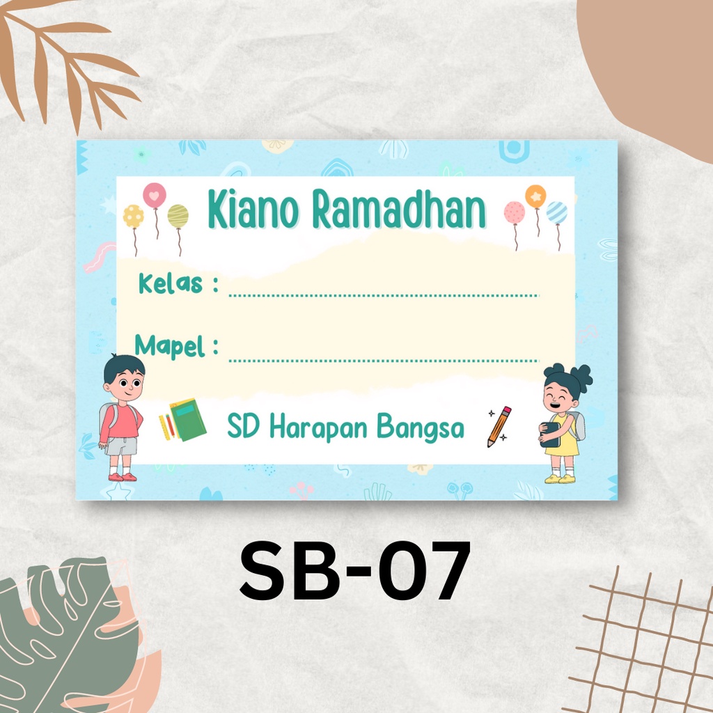 Jual (Isi 50 pcs) Sticker Buku Pelajaran Anak - Stiker Mapel Sekolah ...