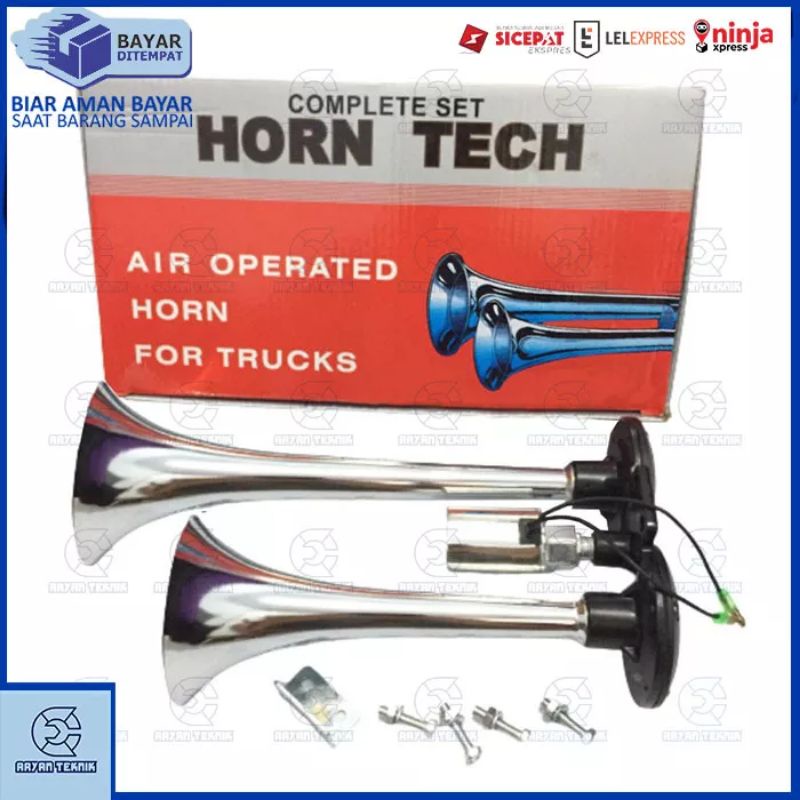 Jual Klakson Angin / Air Horn 2 Corong Terompet Untuk Mobil 12 - 24 ...