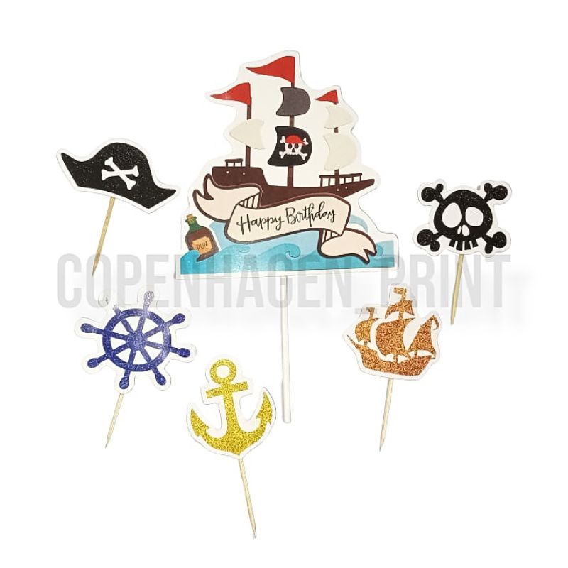 Jual Topper Kertas PIRATE BAJAK LAUT Kue Ulang Tahun / Birthday Cake ...