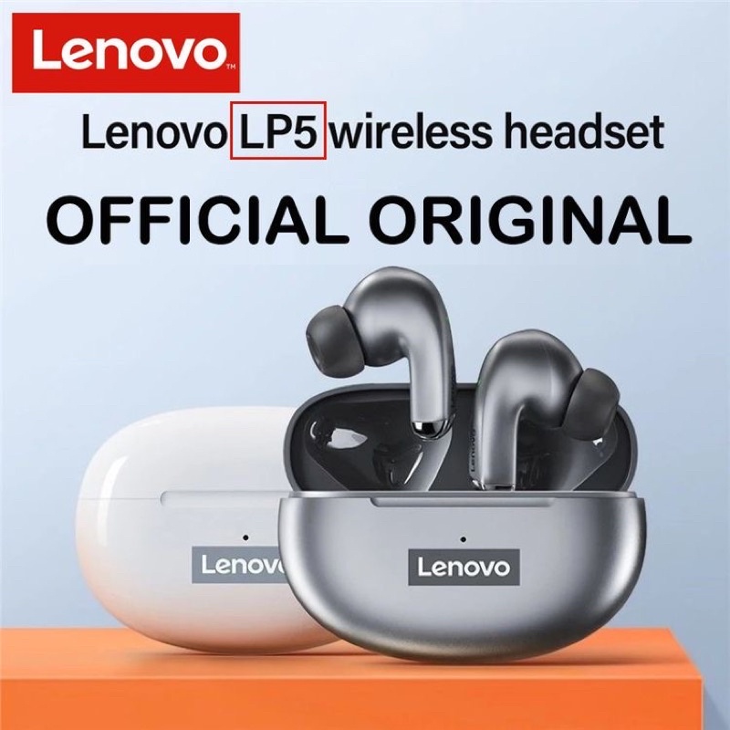 Jual LENOVO LP5 TRUE WIRELESS TWS HEADSET EARPHONE BLUETOOTH SUPER BASS NOISE REDUCTION ENC ...