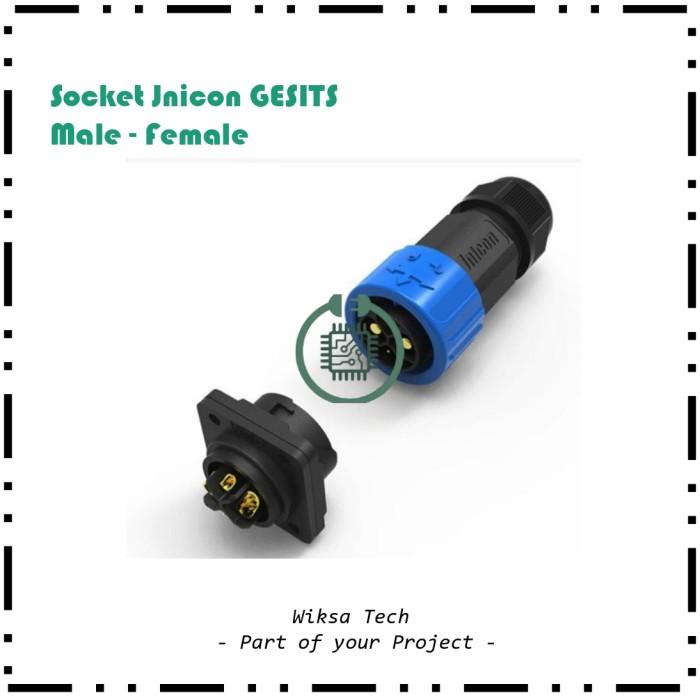 Jual Socket Jnicon M23 8 Pin IP67 Waterproof - Konektor Baterai Charge ...