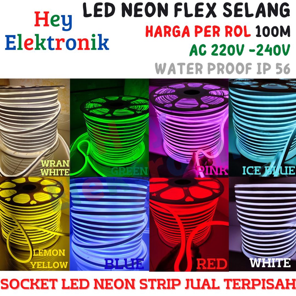 Jual Lampu LED Neon Flex LED Strip Flexible 100meter 220V IP65 ...