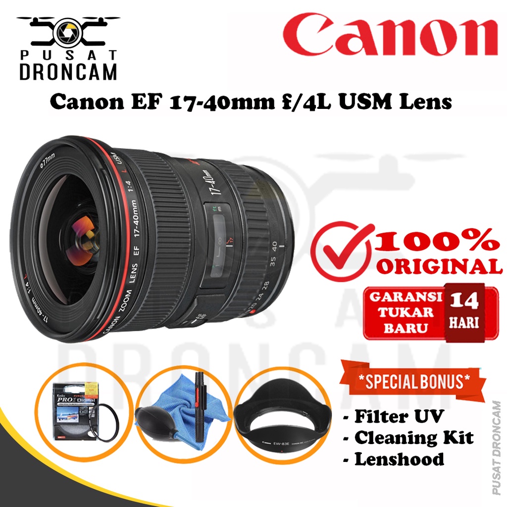 Jual Canon EF 17-40mm F4L USM Lensa Camera DSLR Original Ultra Sonic ...